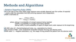 Signal Detection in Pharmacovigilance: Methods and Algorithms | PPTX