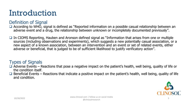 Signal Detection in Pharmacovigilance: Methods and Algorithms | PPTX ...