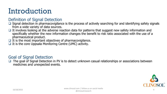 Signal Detection in Pharmacovigilance: Methods and Algorithms | PPTX ...