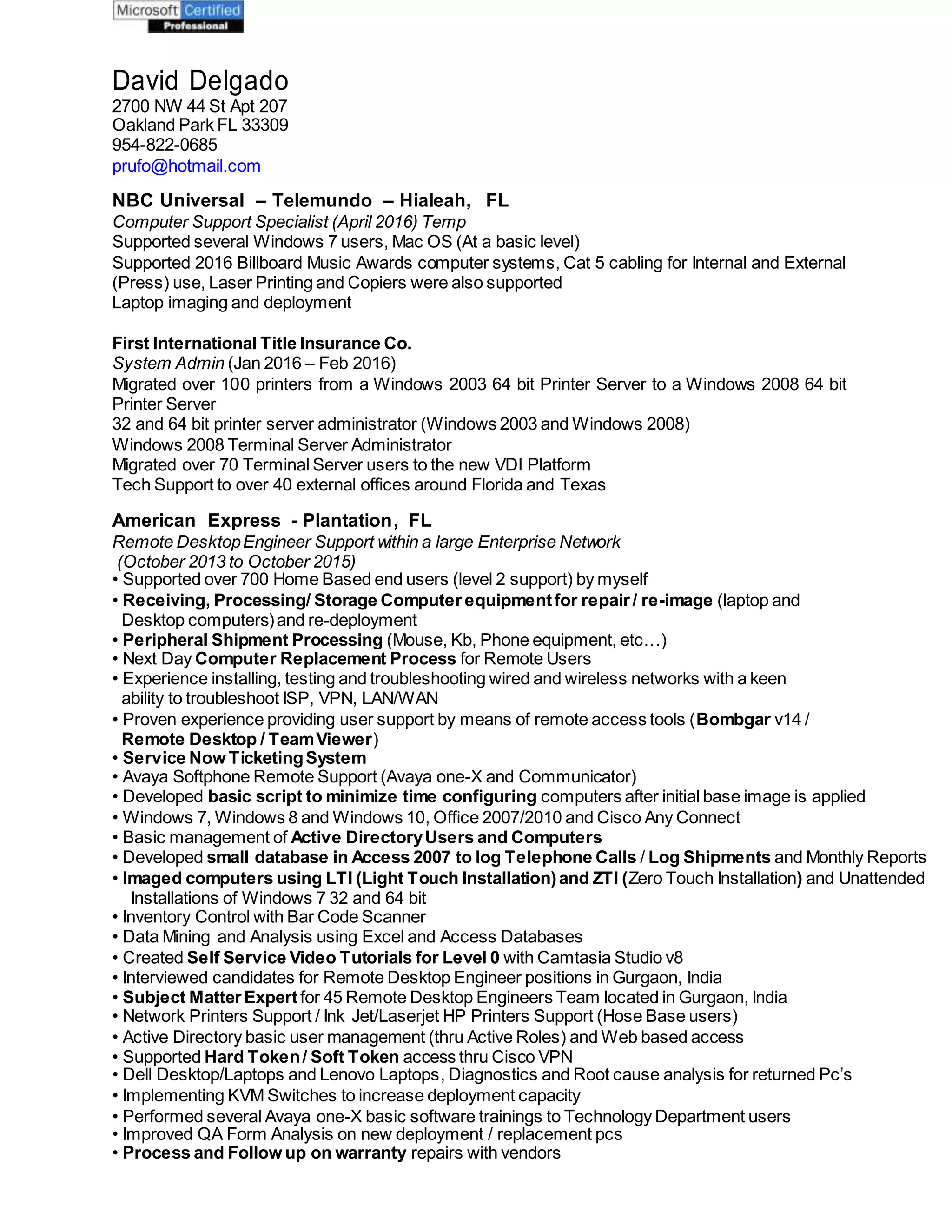 David delgado resume | DOCX