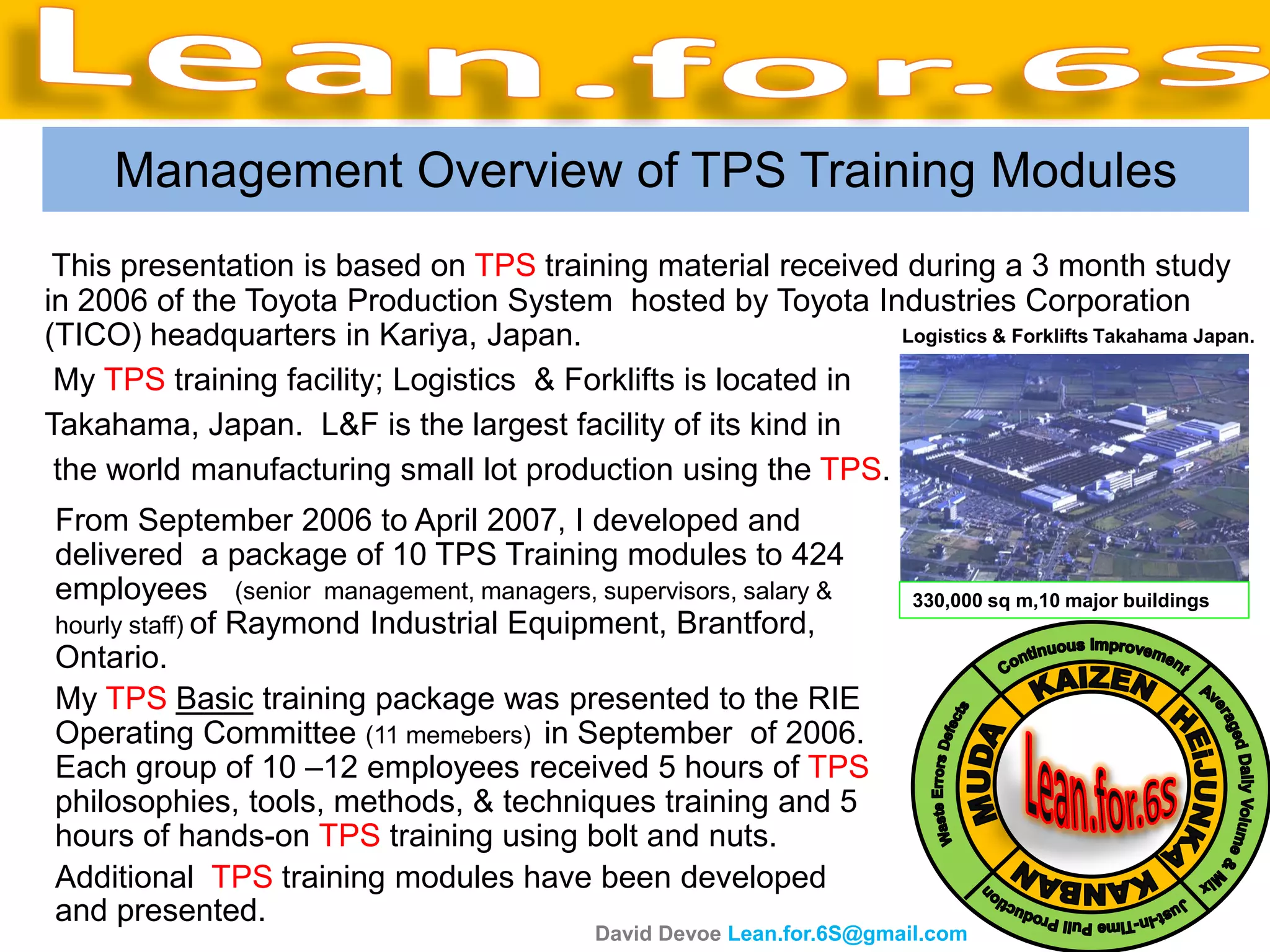 David Devoe Tps Training Presentation Aug 2010 | PDF | Business ...