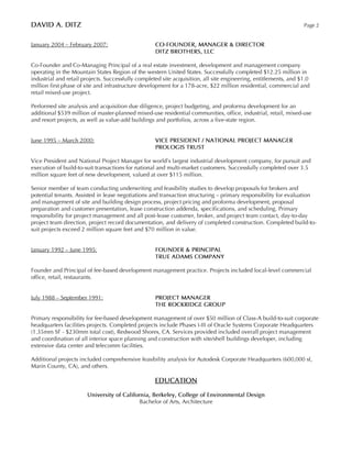 David Ditz Resume 123109 | PDF