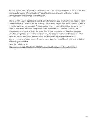 David eastons system theory | PDF
