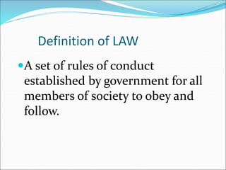 David Ford Avon CT | Main function of Law | PPT