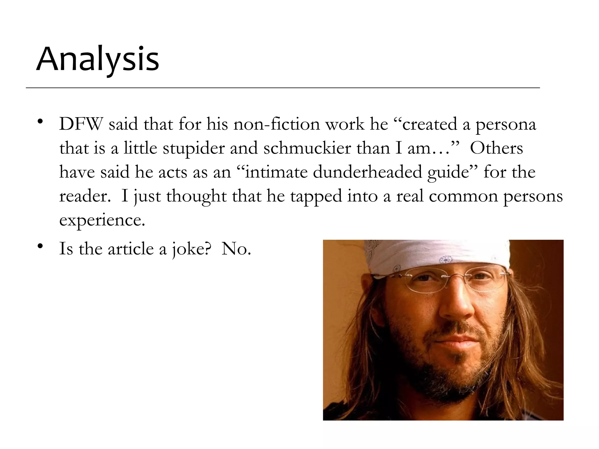 David foster wallace pres | PPT