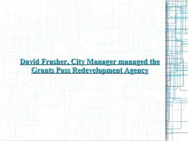 David Frasher, City Manager | PPT | Free Download