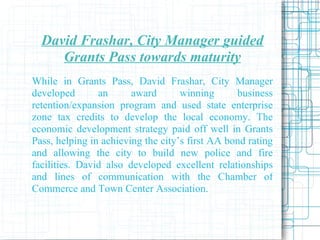 David Frasher, City Manager | PPT