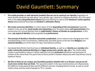 David Gaunlett Identity and media representation | PPTX