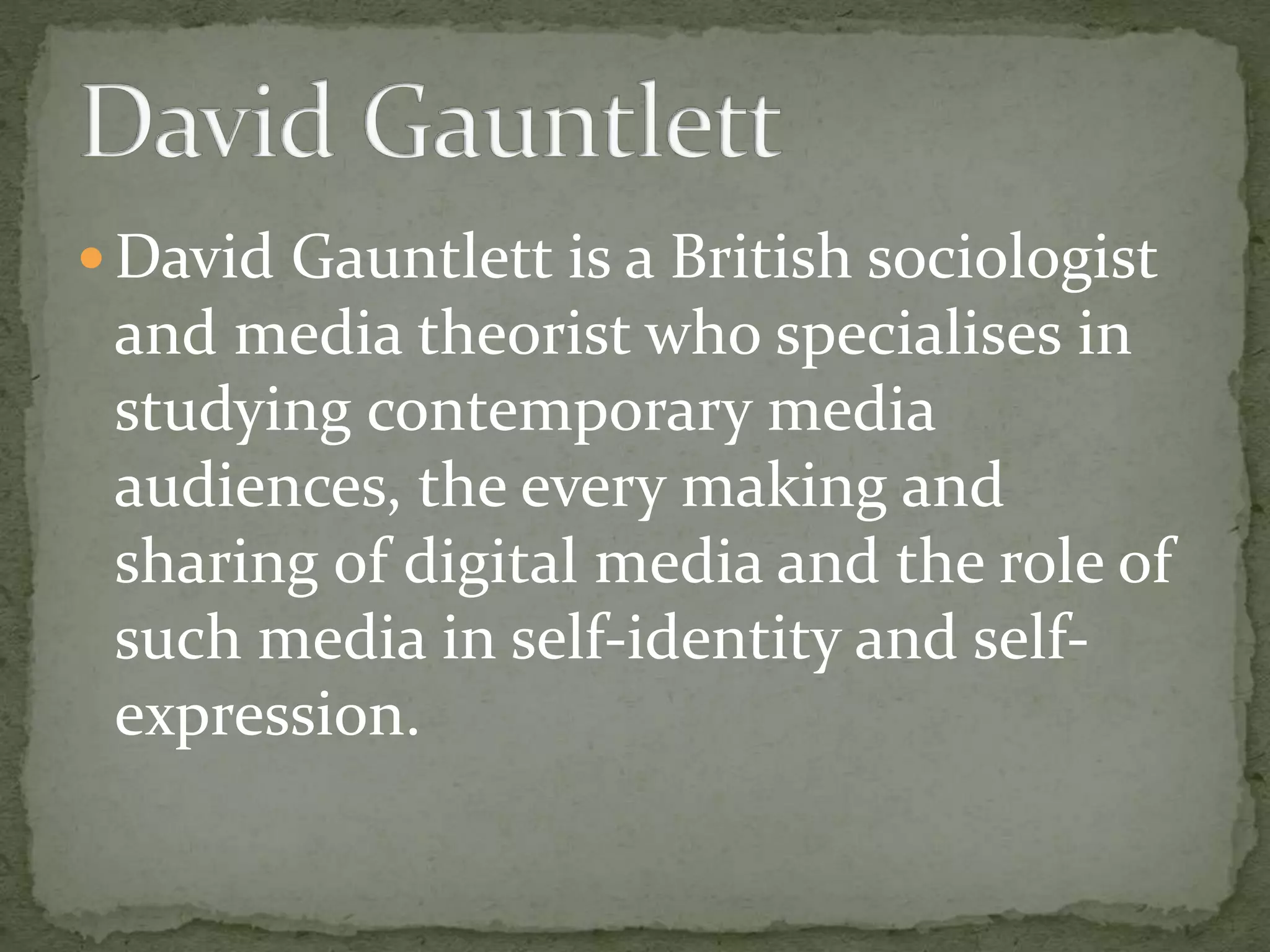 David gauntlett | PPT