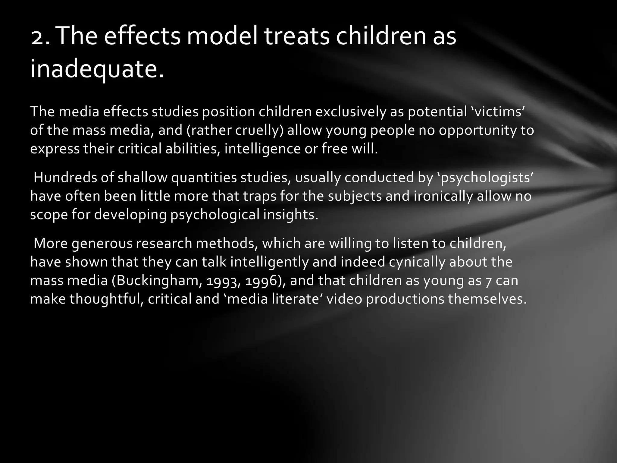 David gauntlett’s ’10 things wrong with the media 'effects' model | PPTX