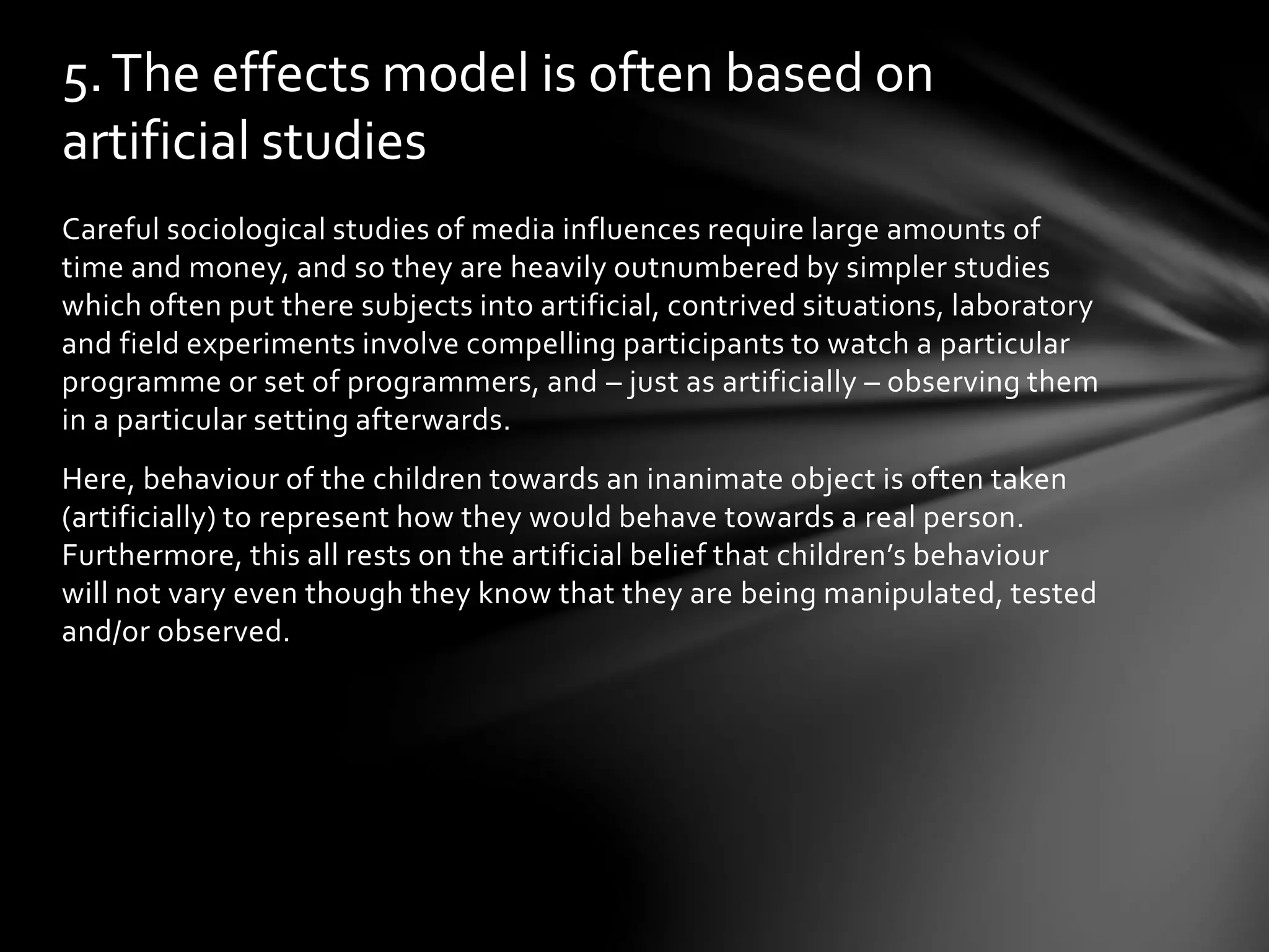 David gauntlett’s ’10 things wrong with the media 'effects' model | PPTX