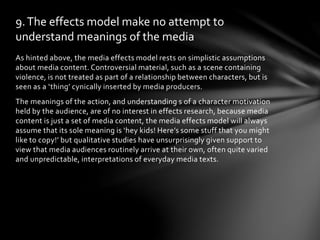David gauntlett’s ’10 things wrong with the media 'effects' model | PPTX