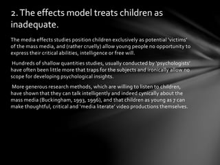 David gauntlett’s ’10 things wrong with the media 'effects' model | PPTX