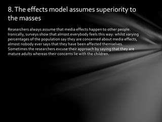 David gauntlett’s ’10 things wrong with the media 'effects' model | PPTX