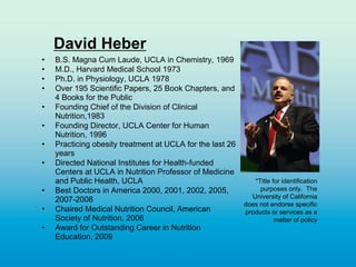 Dr. David Heber - Why Herbalife? | PDF