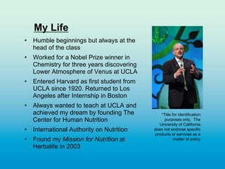 Dr. David Heber - Why Herbalife? | PDF