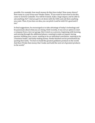 David henke Discusses Startups | PDF