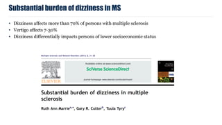 Vestibular and balance disorders in MS | PDF