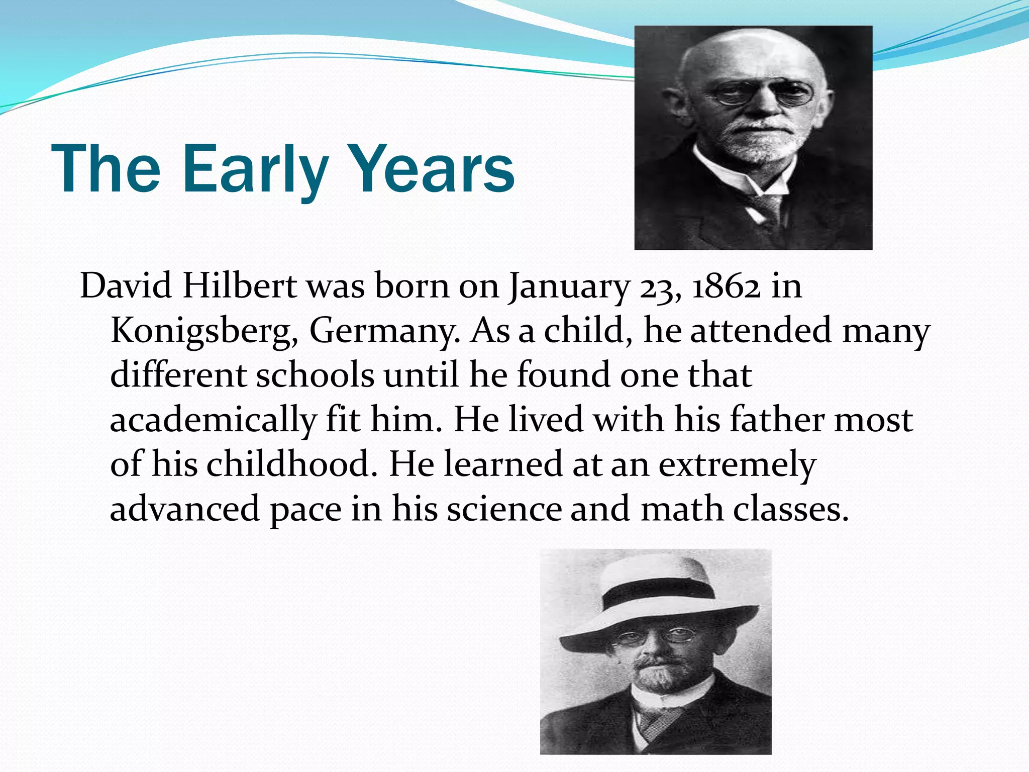 David Hilbert | PPTX | Physics | Science