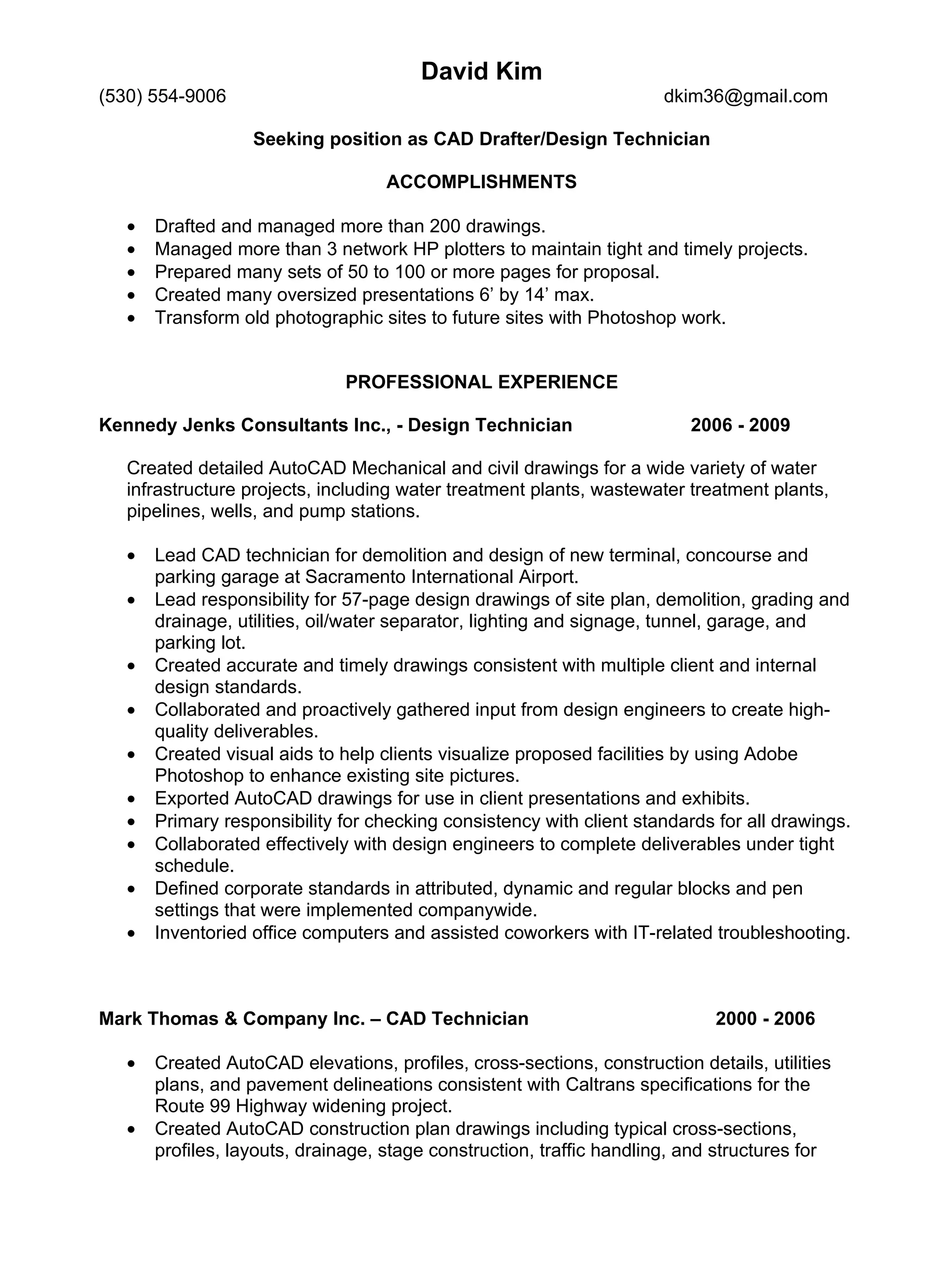 David Kim Resume | DOC