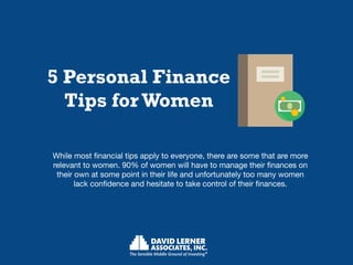 5 Personal Finance Tips for Women | PDF | Personal Taxes | Personal Finance