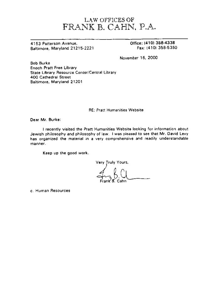 David B Levy Recommendations, thank you letters, and letters of ackno…