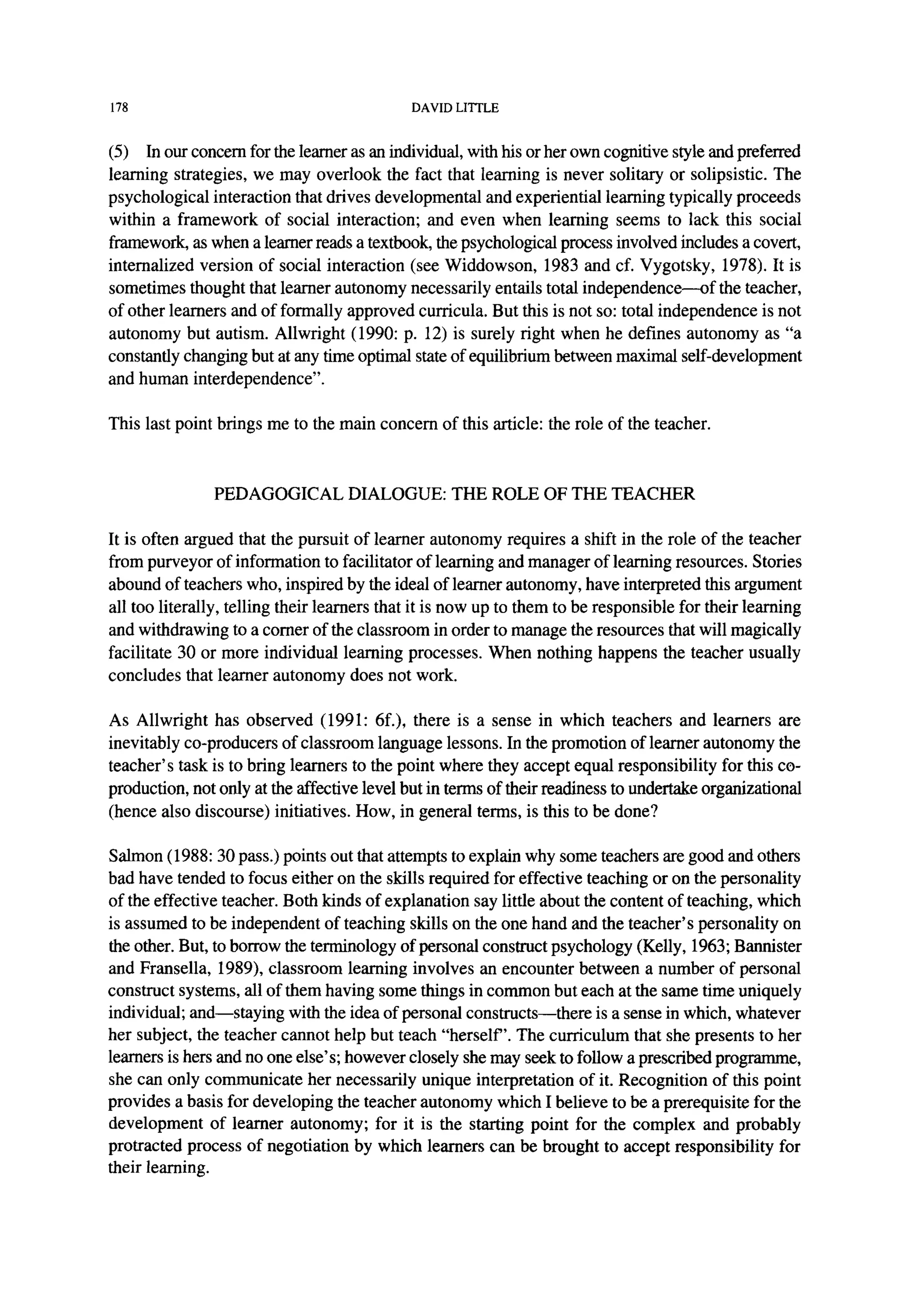 David Little Learner Autonomy Pdf