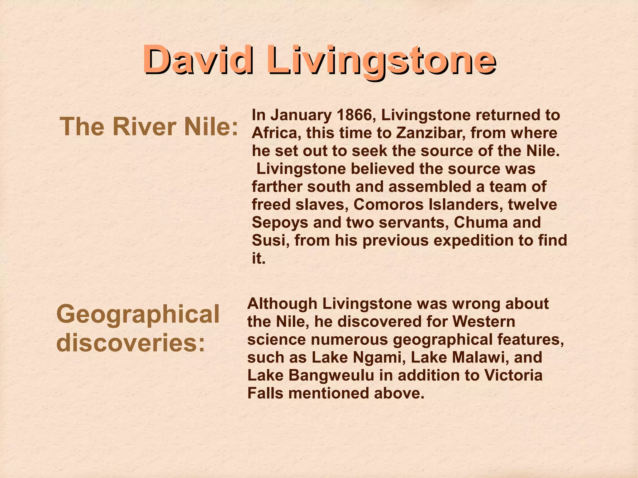 David Livingstone | ODP | Africa Travel | Travel Locations