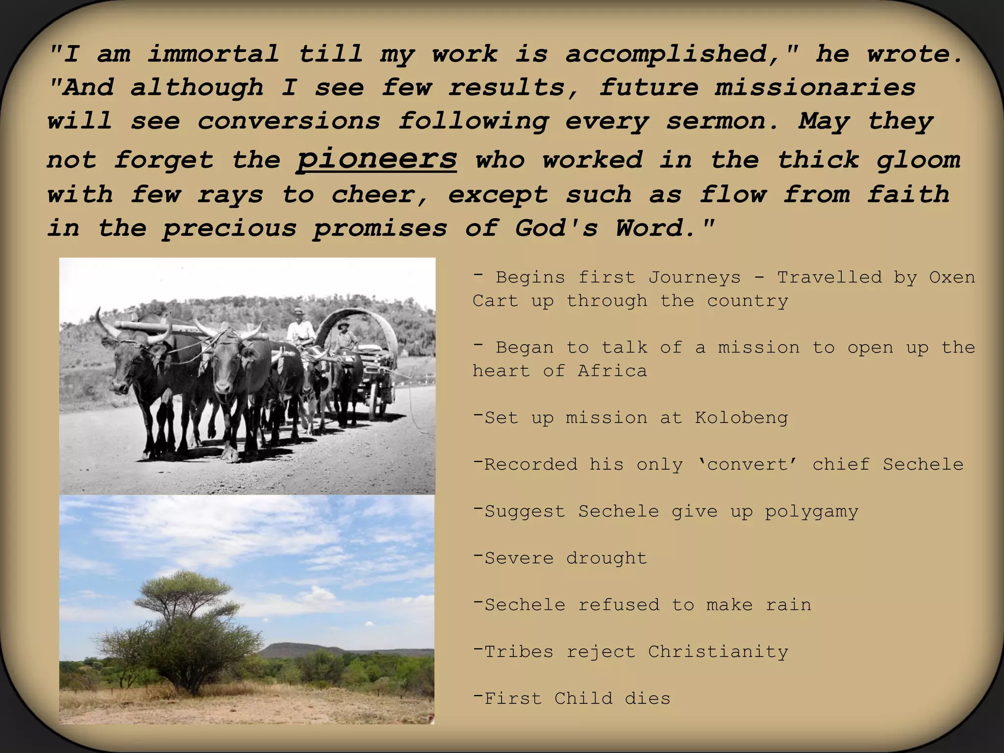 David livingstone - Missionary / Explorer presentation | PPT