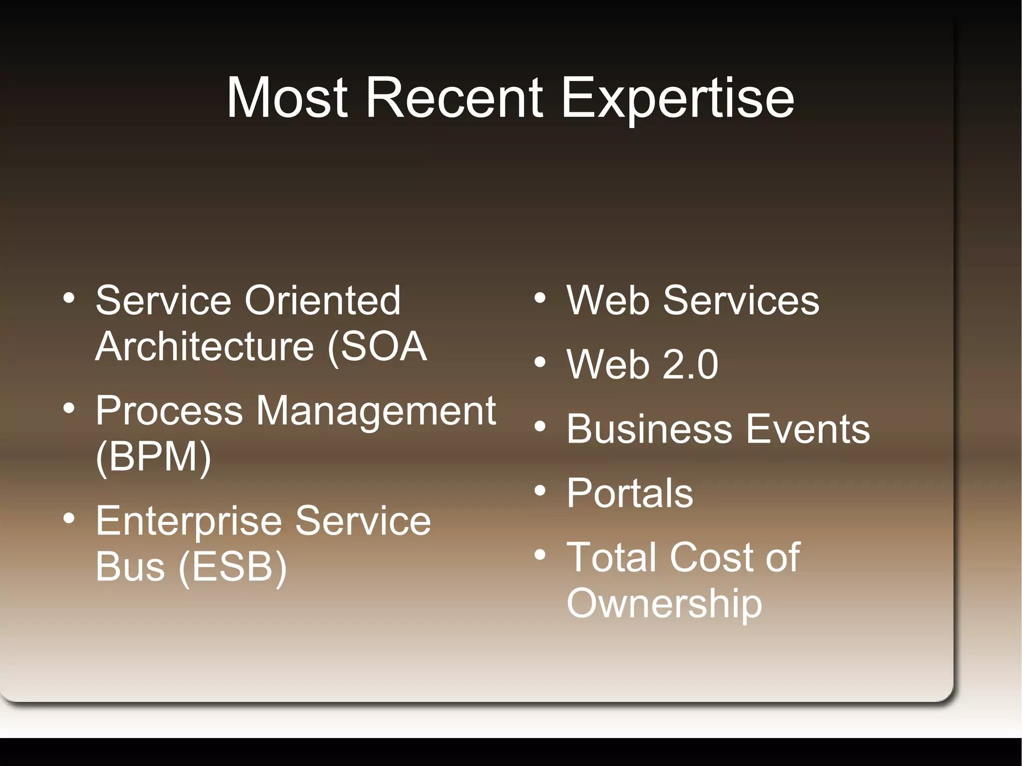 David Long Professional Background Summary | PPT