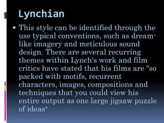 David lynch | PPTX | Movies | Entertainment