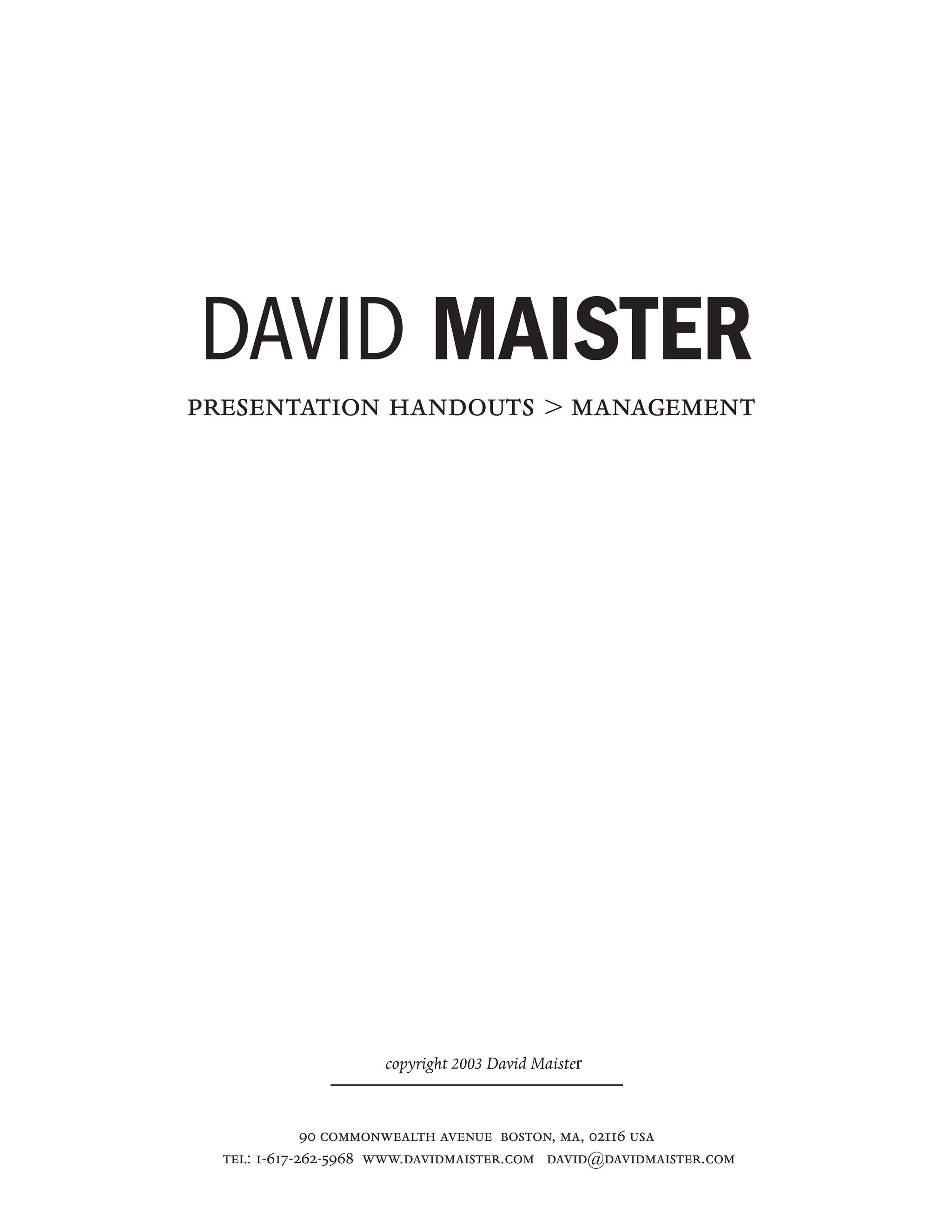 David maister management | PDF