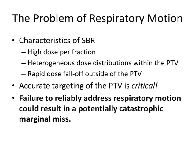 AlignRT as a Respiratory Motion Management Tool for SBRT | PPTX | Lung ...