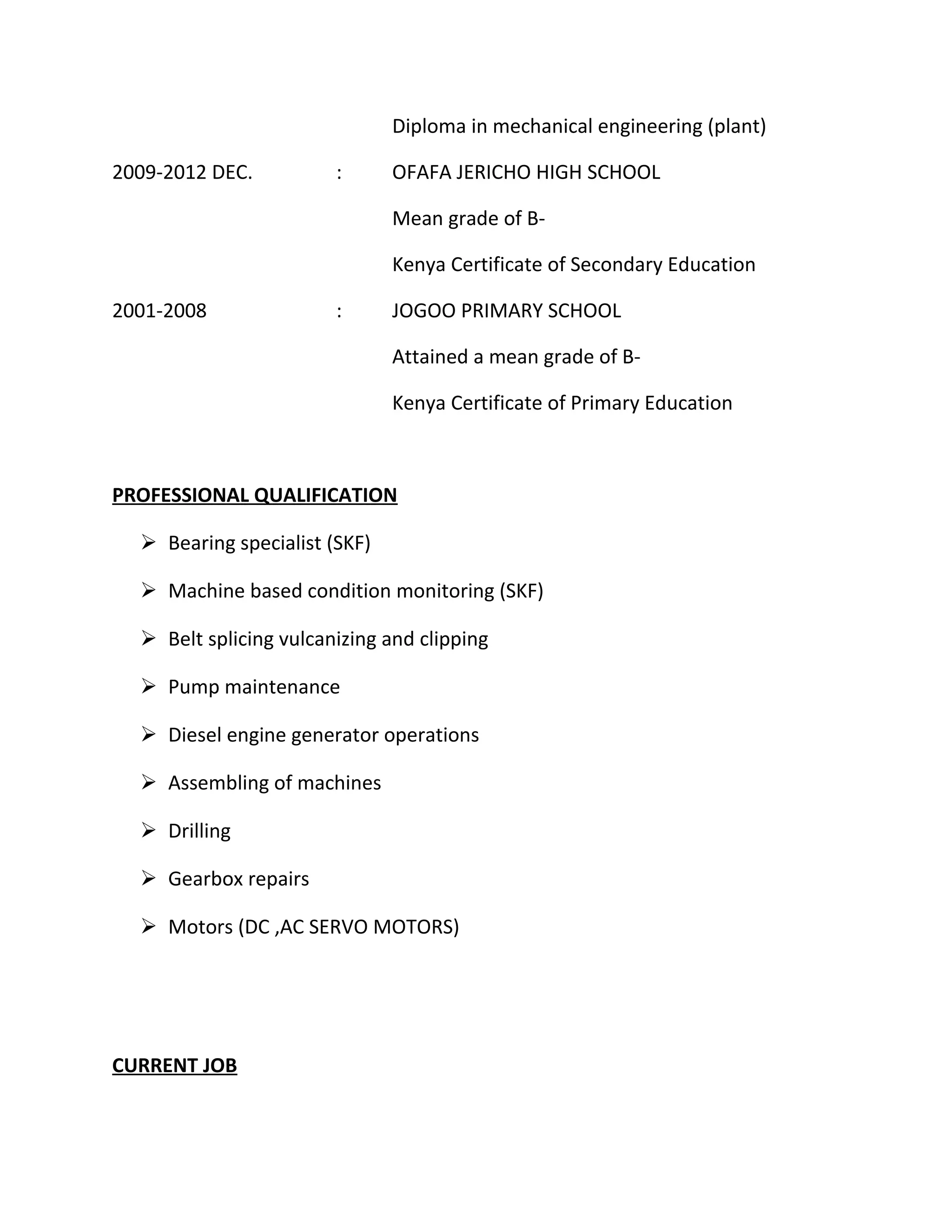David masinde cv 2019 | PDF