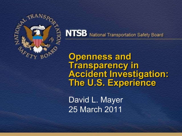 David Mayer, Chief Operating Officer NTSB | PPT