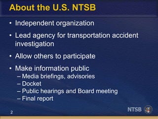 David Mayer, Chief Operating Officer NTSB | PPTX