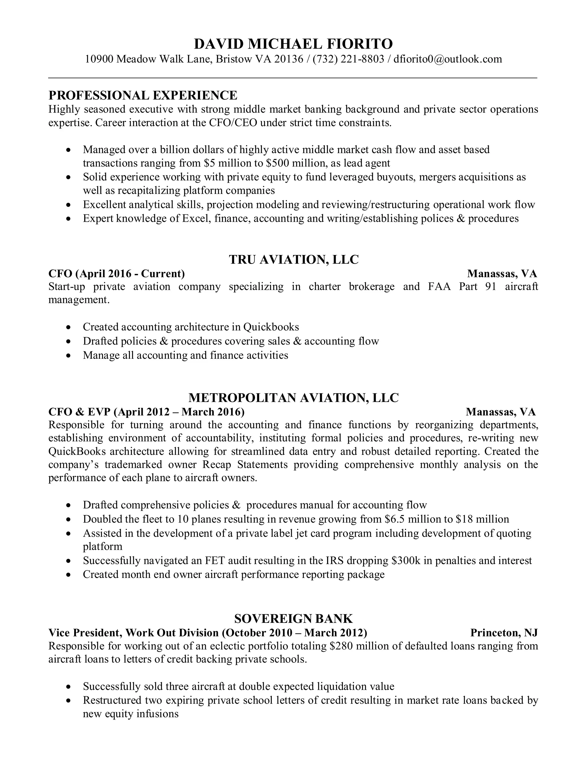 David michael fiorito resume | PDF
