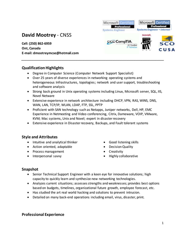 David mootrey july 2018 resume | PDF