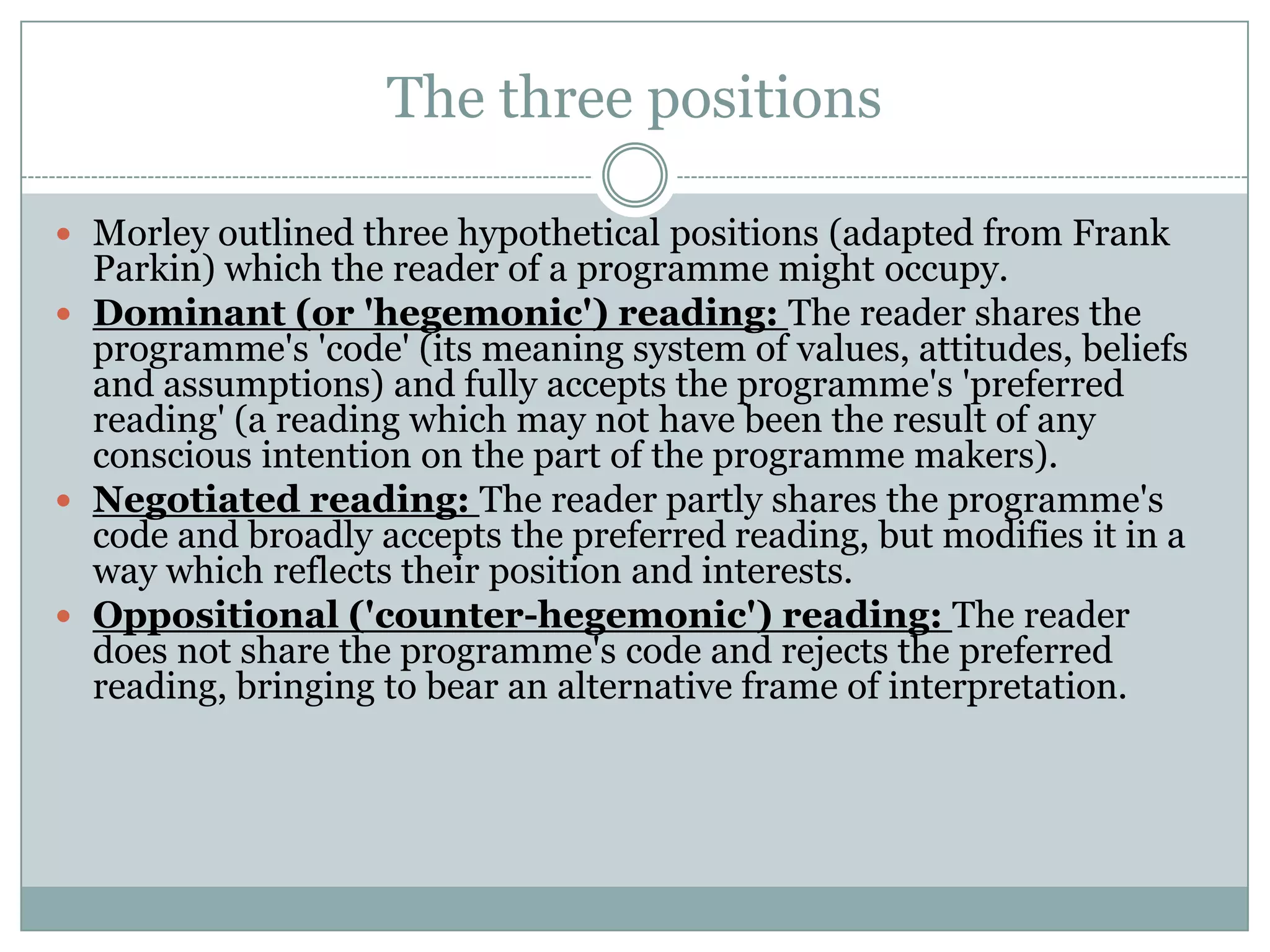 David morley and the nationwide audience | PPTX