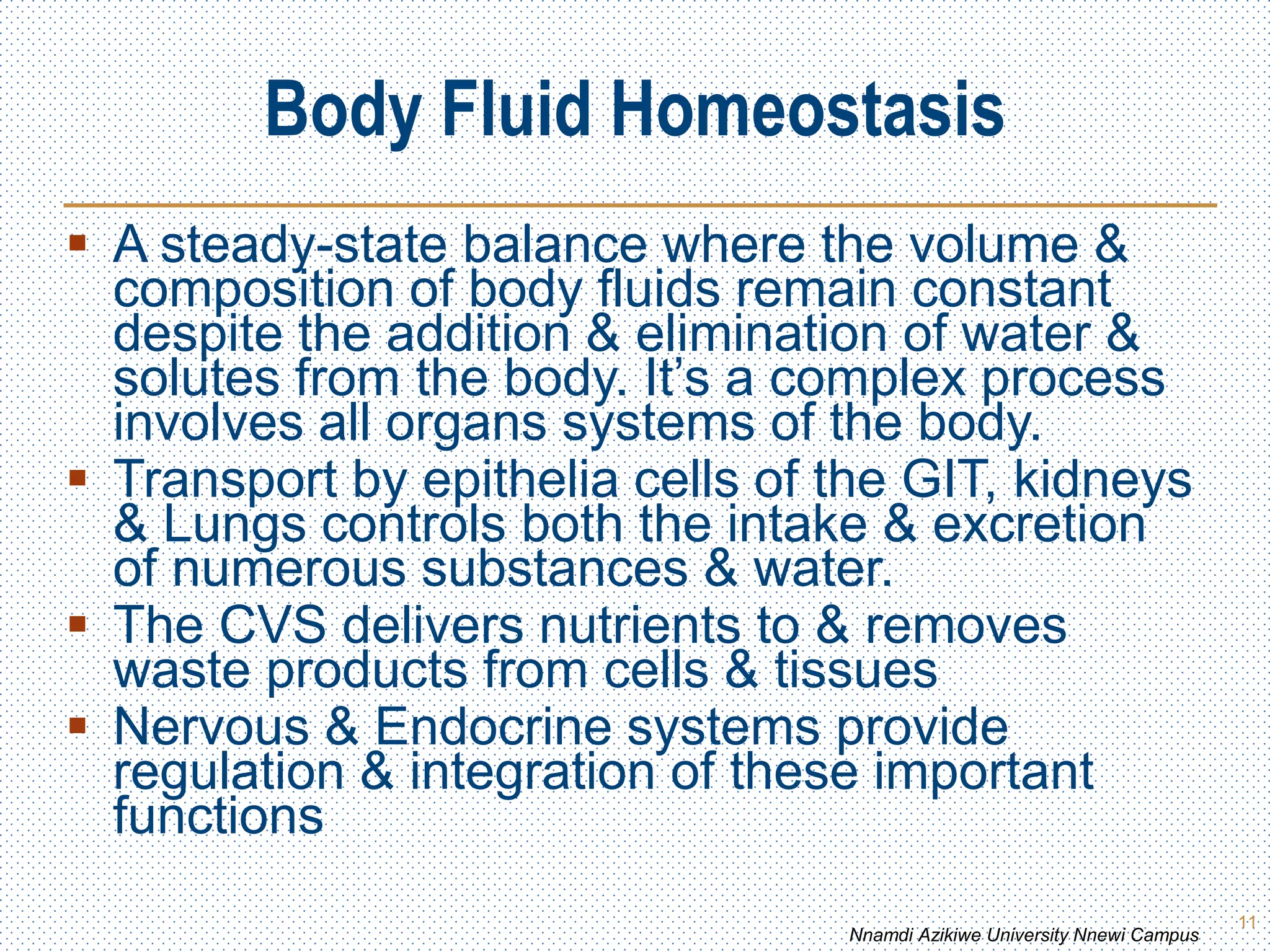 Body Fluids and Electrolyte Homeostasis | PPTX