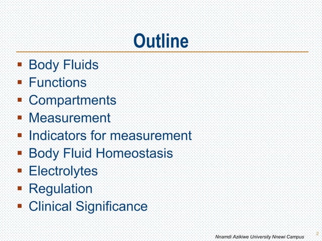Body Fluids and Electrolyte Homeostasis | PPTX | Blood Disorders ...