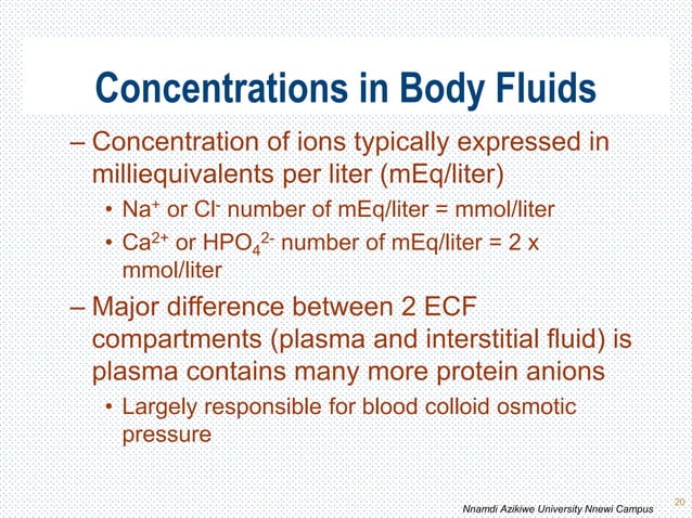 Body Fluids and Electrolyte Homeostasis | PPTX | Blood Disorders ...