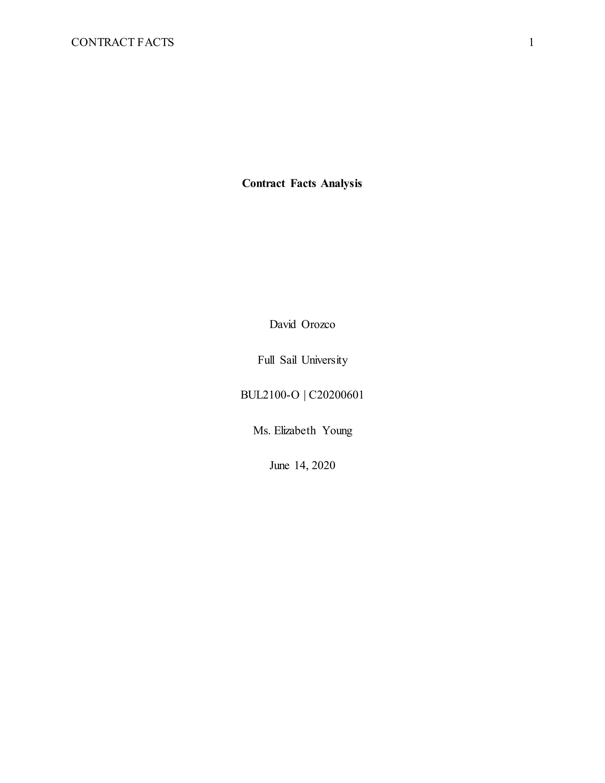 Contract Facts Analysis | DOCX