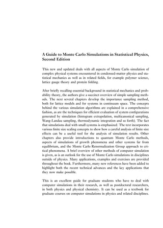 David P. Landau, Kurt Binder - A Guide to Monte Carlo Simulations in ...