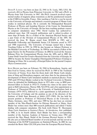 David P. Landau, Kurt Binder - A Guide to Monte Carlo Simulations in ...