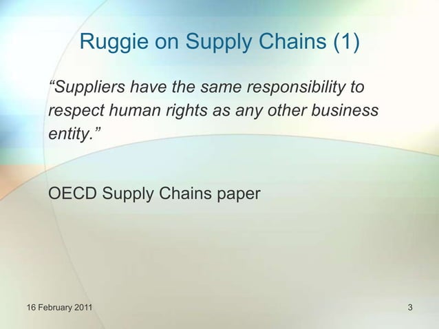 The ‘Protect, Respect and Remedy’ framework in supply chains: principles and practice | PPT