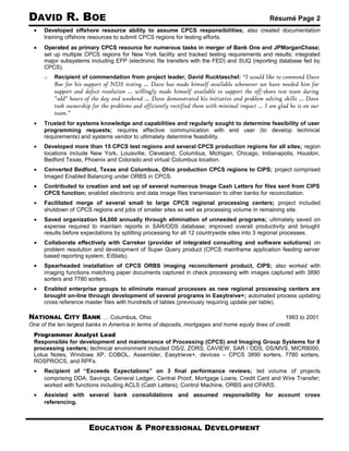 David R Boe Resume | DOC