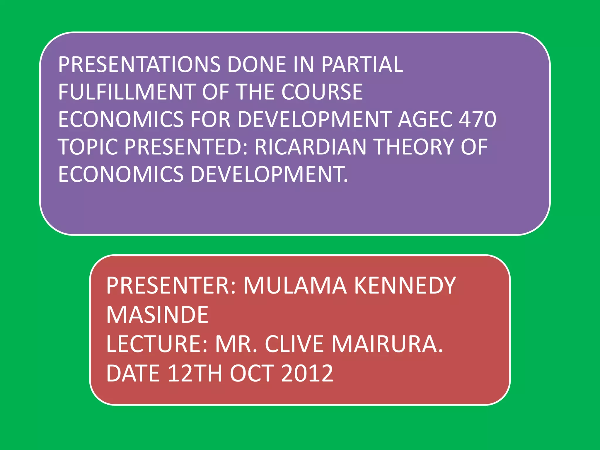 David ricardo | PPTX