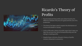 David Ricardo's Classical Economics Theories | PDF