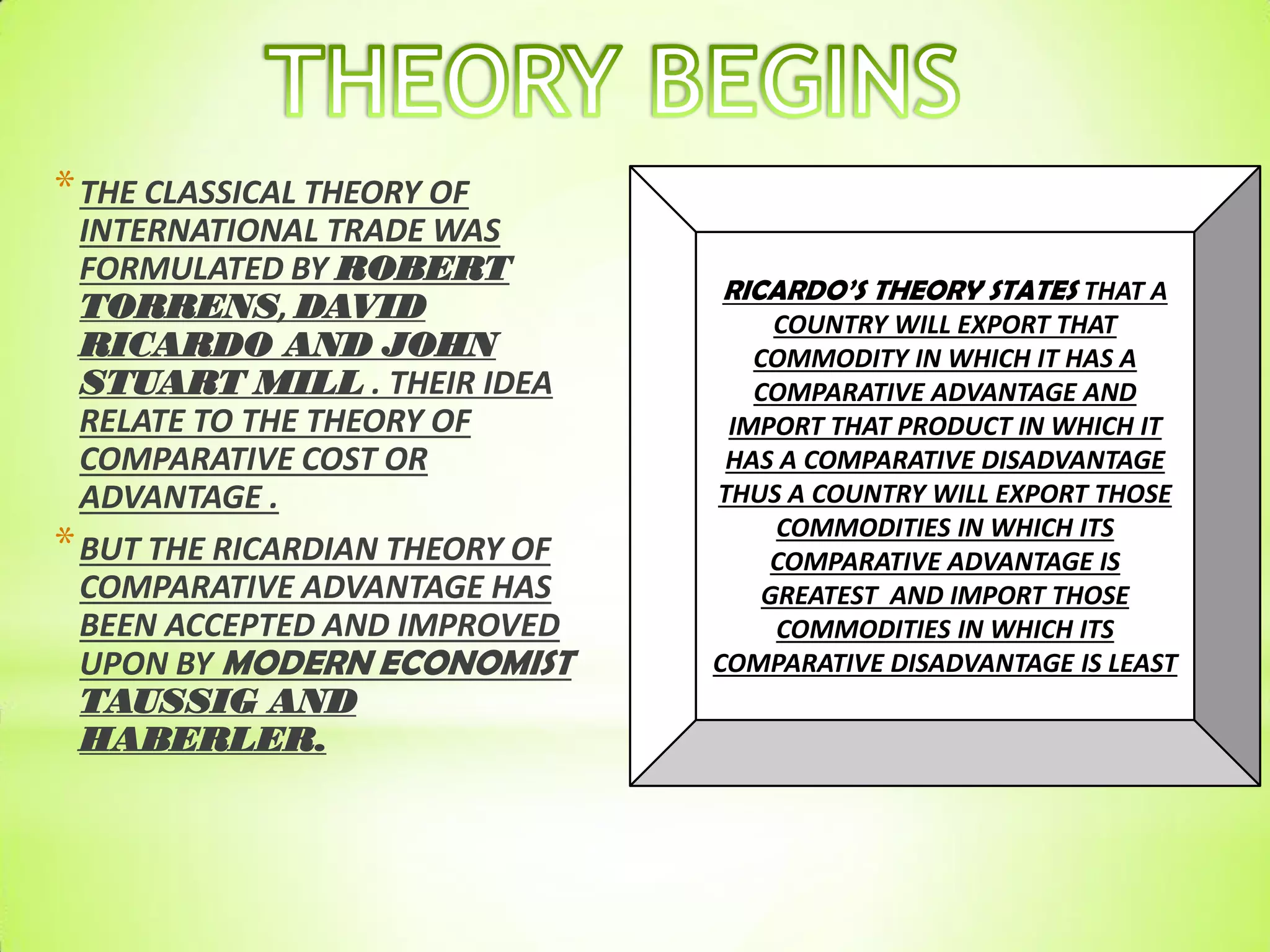 David Ricardo comparative advantage theory | PDF